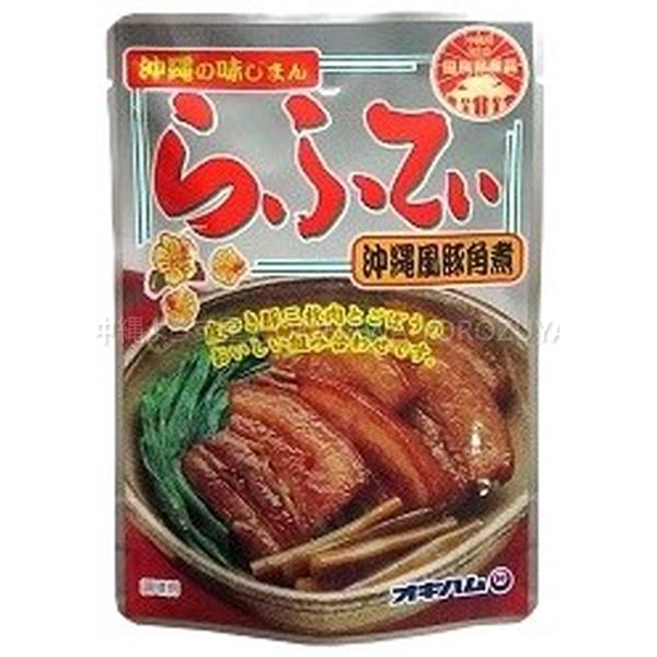 沖縄直送！「沖縄よろず屋」がお届けする、沖縄の代表的な郷土料理「らふてい」の165g×4個セットです。厳選された皮付きの三枚肉を使用し、醤油や泡盛、黒糖でじっくりと時間をかけて煮込みました。お箸で簡単に切れるほど柔らかく、お口の中でとろける...