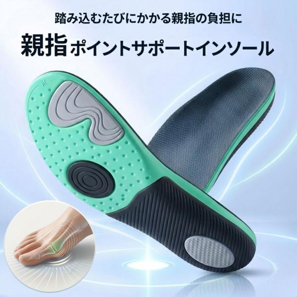 【商品名】インソール 疲れない 衝撃吸収 中敷き 親指 母指球 アーチサポート 偏平足 足底筋膜炎 つま先クッション ヒールパッド 関連キーワードインソール シークレットインソール 疲れない 中敷き 衝撃吸収 サポーティブリバウンドインソー...