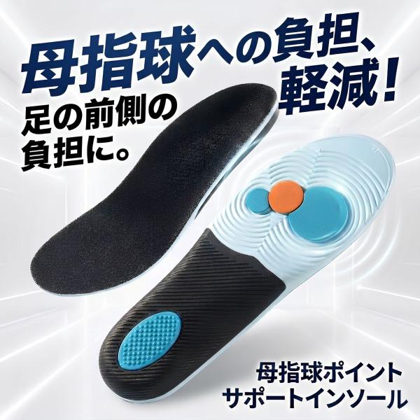 【商品名】インソール 疲れない 衝撃吸収 中敷き 母指球 親指 アーチサポート 偏平足 足底筋膜炎 つま先クッション ヒールパッド関連キーワードインソール シークレットインソール 疲れない 中敷き 衝撃吸収 サポーティブリバウンドインソール...