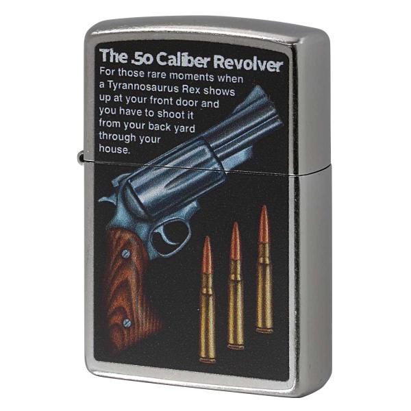 たまに起こる稀な出来事に銃が必要だと言うニュアンスの英語が書いてあります。銃社会のアメリカ的なデザインです。No.207のストリートクロームにプリント加工。普段使いにオススメです。「For those rare moments when a...