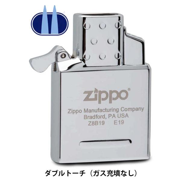 zippo社純正の交換用インサイドユニット「ダブルトーチ」。再充填可能で燃費の良いブタンガスライターに、ダブルバーナーによる高燃費で安定性の高い着火性能。お手持ちのzippoライターのケースに入れてご使用頂けます。スリムケースと1935レプ...