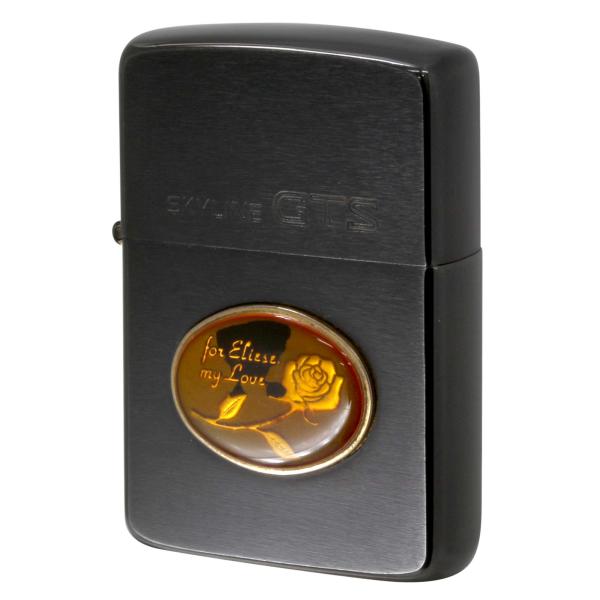 日産「SKYLINE GTS」のZIPPO。薔薇のメタルの中には、「for Eliese my Love」（愛するエリーゼへ）の文字がデザイン。7代目スカイラインのCMイメージ「エリーゼのために」が使用され、ライターに「For Elise,...