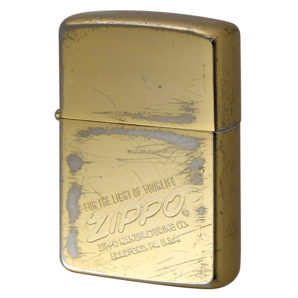 1955-1979年に使用されていたZIPPOのロゴデザイン。恐らく、後加工で傷をつけた形跡があります。金メッキ、エッチング。コンディション：【傷や汚れあり】製造年月：1987年3月製造国：アメリカ合衆国発売国：日本付属品：パッケージ:なし...