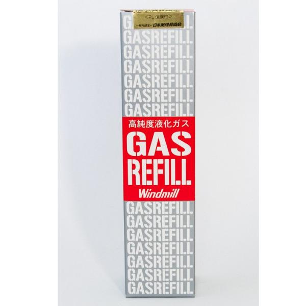 ガスライター用 WINDMILL(ウインドミル) ガスボンベ 65g 活性炭フィルター内蔵高純度液化ガス●品番：777-0020●本体サイズ:高さ165mm×幅38mm×厚さ38mm●本体重量:99g●ガス容量:65g●付属品:共用アダプタ...