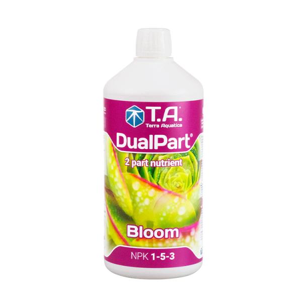 デュアルパート ブルームは、デュアルパートシリーズおいて開花期にメインとなる肥料です。原産国：フランス　輸第13254号内容量：1000ml重量：±1.3kg