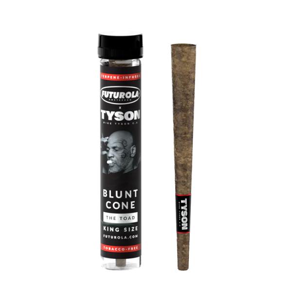 マイクタイソンの公式ブランドTYSON 2.0と、FUTUROLAがコラボしたブラントコーン。フレーバー：The Toad入数：1本入りペーパーサイズ：長さ109mm容量：約1gケースサイズ：長さ122mm / 直径23mm