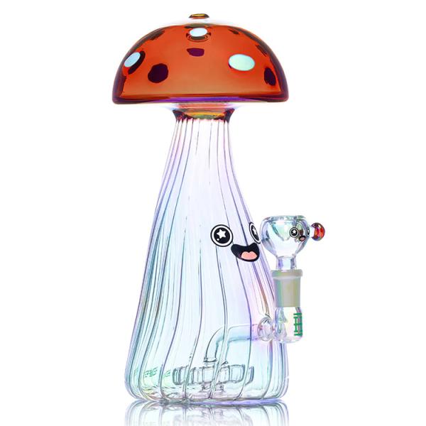 HEMPERの傑作、Trippy Shroomシリーズ。キュートなキノコデザインのガラスボング。サイズ：高さ 約241mm / 直径 約114mm ジョイント：メス 14mm