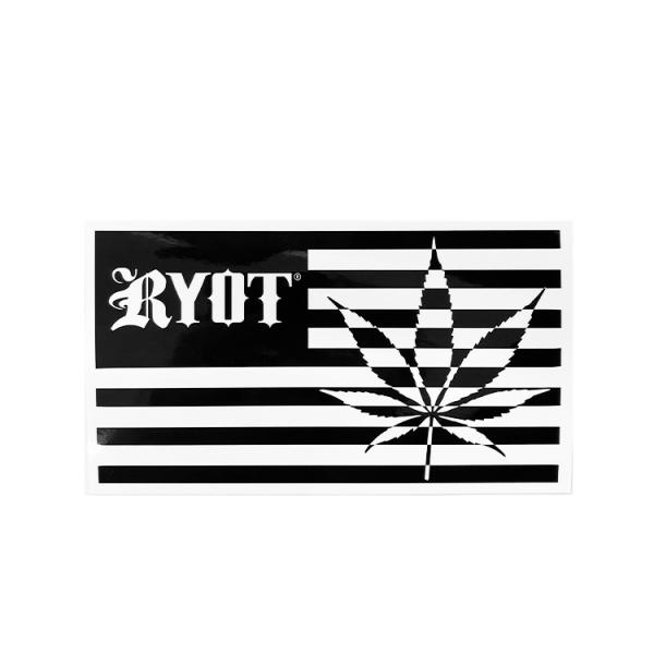 ユニークデザインステッカー。 RYOT「FLAG」サイズ：縦75mm / 横131mm
