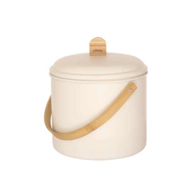 Pebbly のスタイリッシュで実用的な 7 リットル コンポスト ビン。竹製のハンドルが付いた屋内用スチール製コンポストバケツで、コンポスターや庭への持ち運びが簡単です。耐久性のある金属製のこの円形のビンは、美しいベージュ色で、どんなキッ...