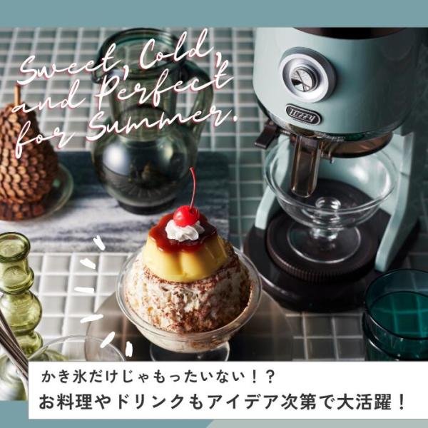 刃の調整レバーで氷の細かさを調節でき、お好みの食感のかき氷を作ることができます。ハーフ氷・ミックス氷が作れる製氷パーツ付き。2種類の味を楽しむかき氷も作れます。市販のバラ氷や冷凍フルーツにも対応し、かき氷だけでなく様々なアレンジメニューが楽...