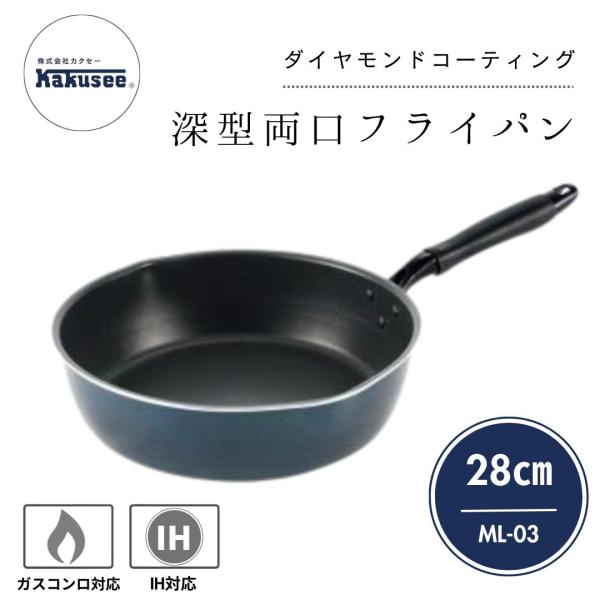 深型だから、フライパンにもお鍋にも！茹でる・焼く・煮る・炒めるがこれひとつ！そそぎやすい両口つき。耐摩耗試験100万回クリア。メーカー カクセー商品サイズ 480×303×150mm(深さ：75mm)商品重量 814g包装重量 840g材質...