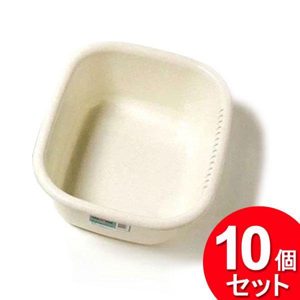 角型の洗い桶です。◆ 食器のつけ置き洗い、野菜洗いなどに。・ セット数　： 10 個セット・ カラー　： ホワイト・ 容量（約）　： 6.5 L・ サイズ（約）　： 35 × 28.5 × 13 cm・ 材質　： ポリプロピレン・ 耐熱/耐...