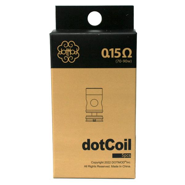 dot TANK 対応の交換コイルです。《コイル種類》0.15Ω1箱 / コイル5個《対応機種》dotAIO V2dotAIO V2 LitedotTank 25mmdotStick Revo (0.15オームのdotCoilとは互換性があ...
