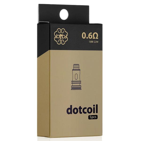 dot TANK 対応の交換コイルです。《コイル種類》0.6Ω1箱 / コイル5個《対応機種》dotAIO V2dotAIO V2 LitedotTank 25mmdotStick Revo (0.15オームのdotCoilとは互換性があり...