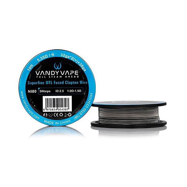 Vandyvape Superfine MTL Fused Clapton Wire Ni80 32ga*2+38gaは、ツイストや編み込みで簡単にビルドアップできる弾力性を備えています。RDA/RBAアトマイザー用に設計されています。ブラ...