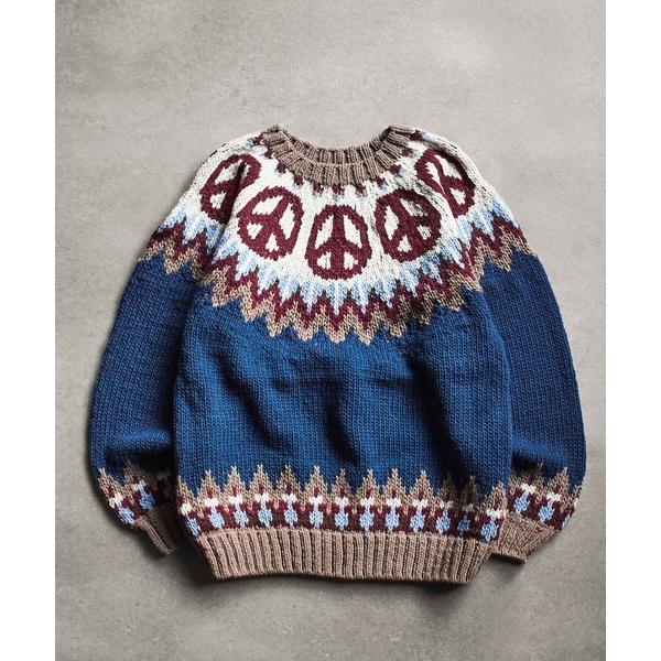 『セール実施中』ZOZO問い合わせ番号:101020324ショップ:ROSE BUD，ローズバッドブランド:ROSE BUD，ローズバッド商品名:(HAVE A GRATEFUL DAY)PEACE PATTERN KNIT CREWカテゴ...