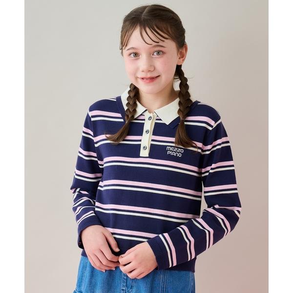 『セール実施中』ZOZO問い合わせ番号:101020839ショップ:NARUMIYA ONLINE，ナルミヤ オンラインブランド:mezzo piano Junior，メゾピアノジュニア商品名:ボーダーポロニットカテゴリ:トップス>ニ...