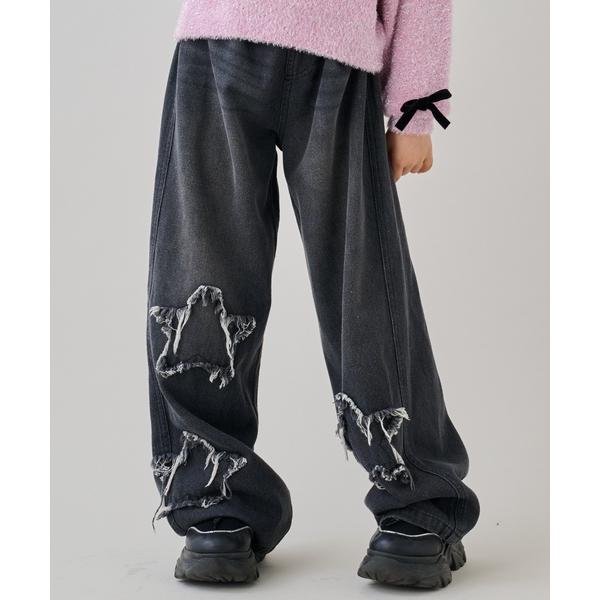 『セール実施中』ZOZO問い合わせ番号:101020846ショップ:NARUMIYA ONLINE，ナルミヤ オンラインブランド:by LOVEiT，バイラビット商品名:スターパッチデニムパンツカテゴリ:パンツ>デニムパンツブランド品...