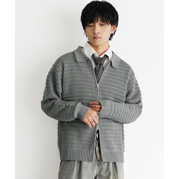 ZOZO問い合わせ番号:101029243ショップ:MinoriTY，マイノリティブランド:MinoriTY，マイノリティ商品名:【qsssy×MinoriTY】TEXTURED DOUBLE-ZIP KNIT POLOカテゴリ:トップス&...