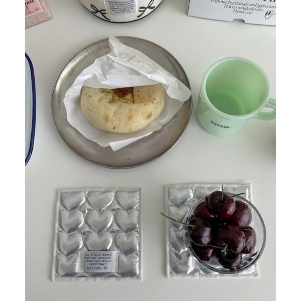 ZOZO問い合わせ番号:101090657ショップ:MANGROVE，マングローブブランド:Made in I，メイドインアイ，MANGROVE，マングローブ商品名:Glossy Heart Stitch Coasterカテゴリ:食器/キッ...