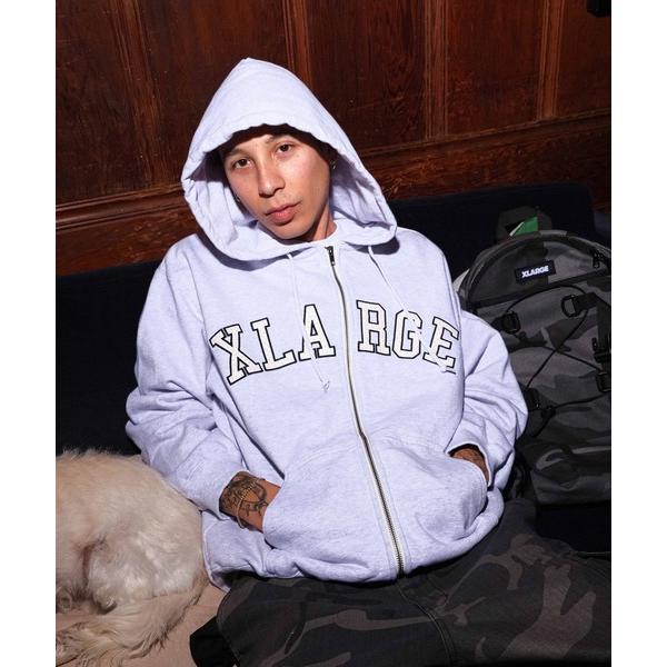 『タイムセール実施中』ZOZO問い合わせ番号:101090739ショップ:XLARGE，エクストララージブランド:XLARGE，エクストララージ商品名:PERFORATED LEATHER LOGO ZIP UP HOODED SWEATS...