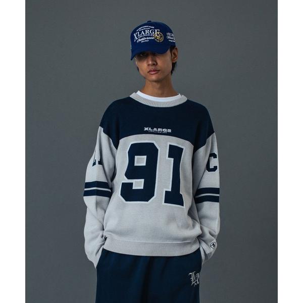 ZOZO問い合わせ番号:101090740ショップ:XLARGE，エクストララージブランド:XLARGE，エクストララージ商品名:FOOTBALL SWEATERカテゴリ:トップス>ニット/セーターブランド品番:10126101500...