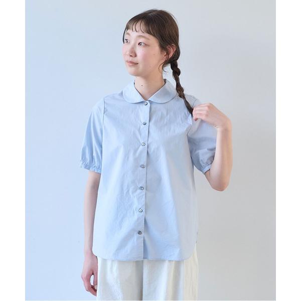 ZOZO問い合わせ番号:101091055ショップ:bulle de savon，ビュルデサボンブランド:bulle de savon，ビュルデサボン商品名:オーガニックコットン 60/1 タイプライター丸衿ブラウスカテゴリ:トップス&gt...