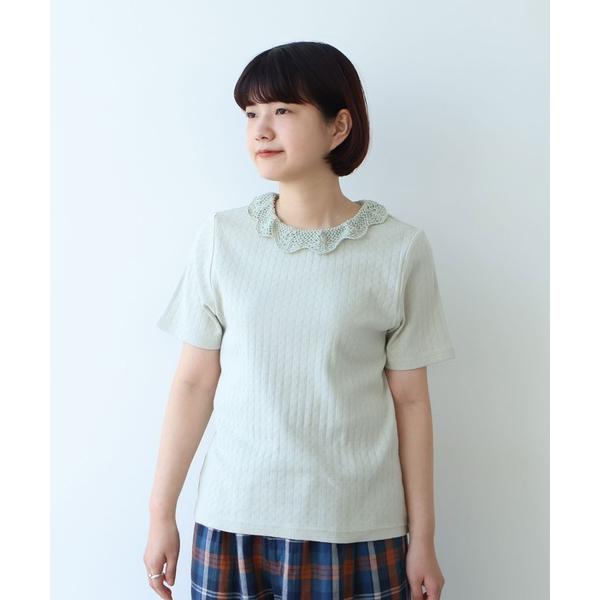 ZOZO問い合わせ番号:101091064ショップ:bulle de savon，ビュルデサボンブランド:bulle de savon，ビュルデサボン商品名:透かし編みレース衿 プルオーバーカテゴリ:トップス>Tシャツ/カットソーブラ...