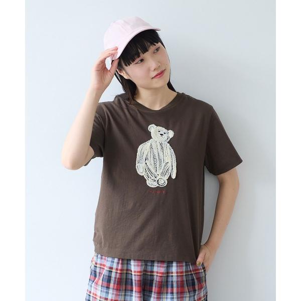 ZOZO問い合わせ番号:101091069ショップ:bulle de savon，ビュルデサボンブランド:bulle de savon，ビュルデサボン商品名:くまのぬいぐるみ刺繍Tシャツカテゴリ:トップス>Tシャツ/カットソーブランド...