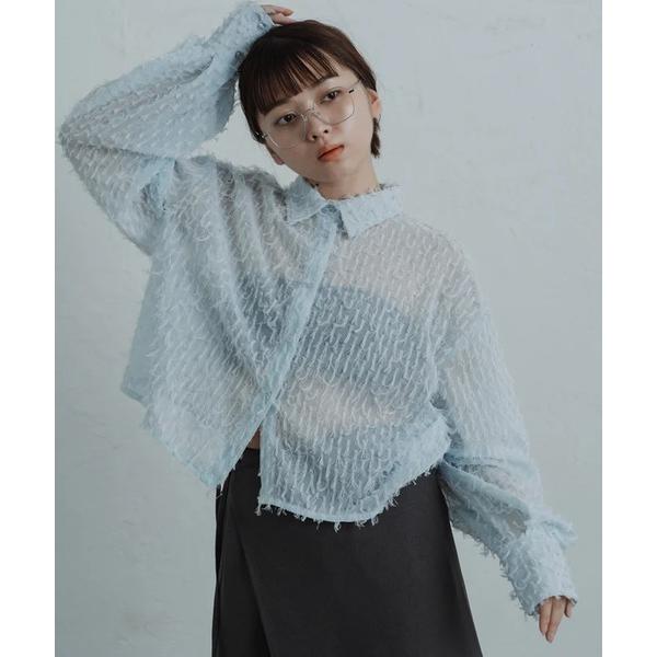 『タイムセール実施中』ZOZO問い合わせ番号:101092088ショップ:merrylatte，メリーラテブランド:merrylatte，メリーラテ商品名:sheer fringe short shirtカテゴリ:トップス>シャツ/ブ...