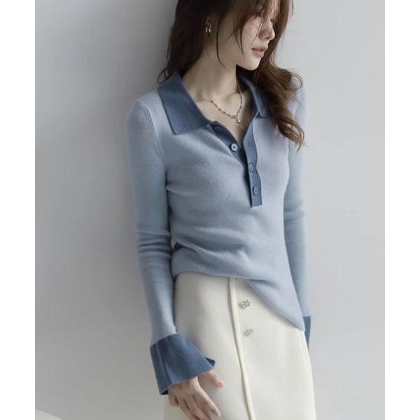 『タイムセール実施中』ZOZO問い合わせ番号:101133717ショップ:Ada.，エイダブランド:shoppinggo，ショッピングゴー商品名:ニットセーター Vネック レディース ボダン付き 長袖 秋冬 無地 キレイめ シンプル 秋冬カ...