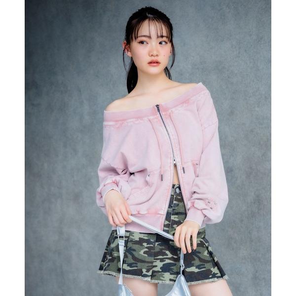 ZOZO問い合わせ番号:101145893ショップ:repipi armario，レピピアルマリオブランド:repipi armario，レピピ アルマリオ，10C REPIPI，ジューシーレピピ商品名:AcidオフショルZIPカーディガン...