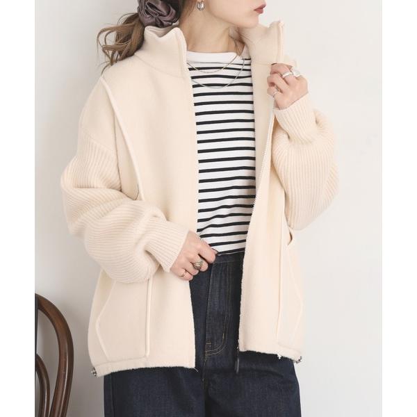 『タイムセール実施中』ZOZO問い合わせ番号:101186844ショップ:FUNALIVE，ファンアライブブランド:FUNALIVE，ファンアライブ商品名:je crois soi パイピング　ジップアップニットブルゾンカテゴリ:トップス&...