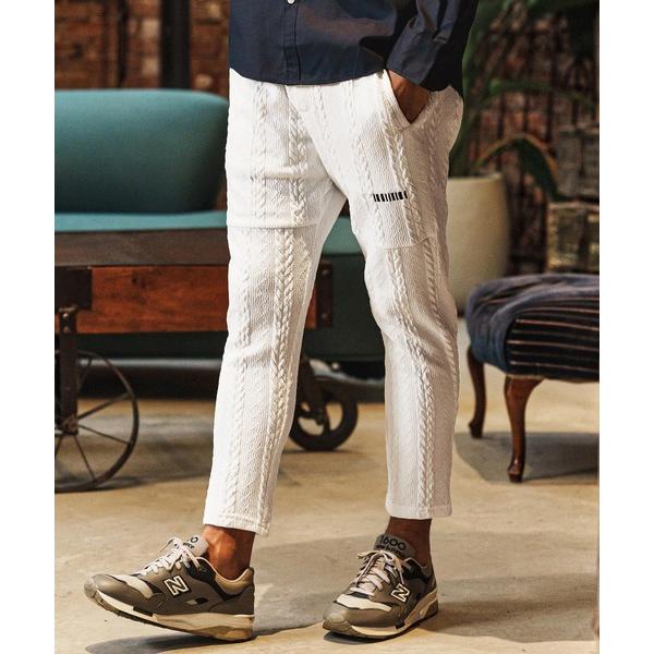 ZOZO問い合わせ番号:101187098ショップ:CAMBIO，カンビオブランド:felkod，フィルコッド商品名:mp14427-Cable Knit Like Jacquard Knit sew Pants イージーパンツ(F26S0...