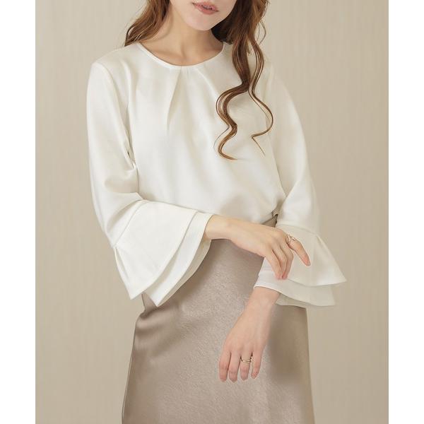 『タイムセール実施中』ZOZO問い合わせ番号:101187176ショップ:Lace Ladies，レースレディースブランド:DAYRA，デイラ商品名:ソリッドカラー フロント タック フレアスリーブ プルオーバーカテゴリ:トップス>T...