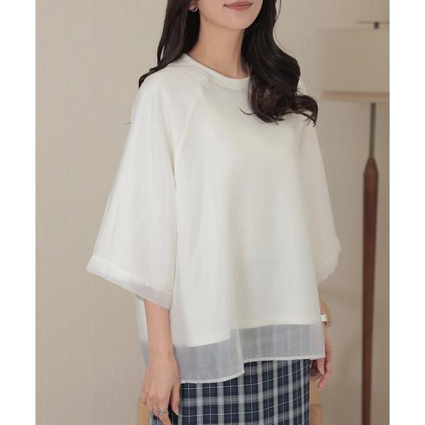 『タイムセール実施中』ZOZO問い合わせ番号:101187192ショップ:Lace Ladies，レースレディースブランド:DAYRA，デイラ商品名:異素材 ラグラン シアー ドッキング トップスカテゴリ:トップス>Tシャツ/カットソ...
