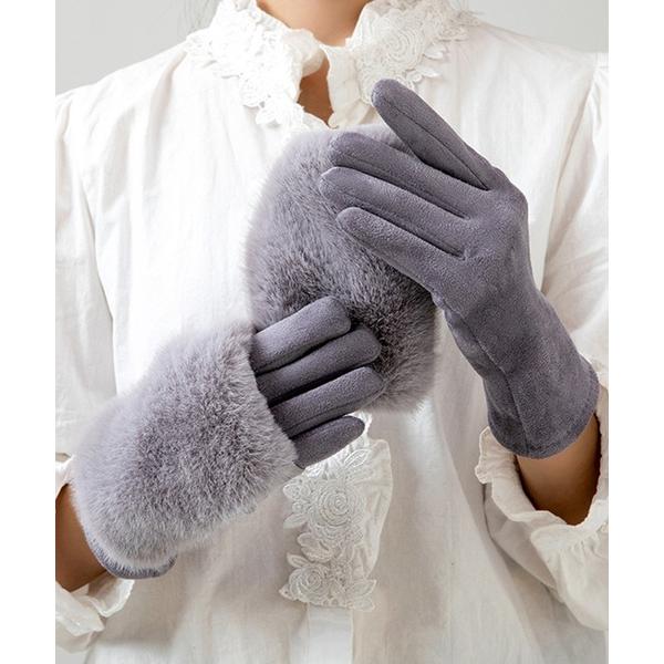 ZOZO問い合わせ番号:101188593ショップ:TeddyShop，テディショップブランド:DAY CLOSET，デイ クローゼット商品名:【2WAY着脱可能ファーカバー付き/タッチパネル対応/裏起毛】取り外せるあったかフェイクファー手...