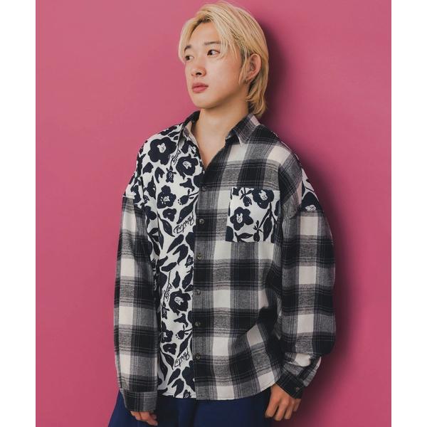 『タイムセール実施中』ZOZO問い合わせ番号:101189438ショップ:ScoLar，スカラーブランド:ScoLar Parity，スカラーパリティ商品名:353134：クマ花柄コーデュロイ×チェック異素材切替シャツカテゴリ:トップス&g...