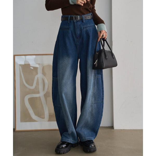 ZOZO問い合わせ番号:101189530ショップ:kobelettuce，コウベレタスブランド:KOBE LETTUCE，コウベレタス商品名:[ 裏起毛 ] 裏ファーバレルレッグカーゴデニムパンツカテゴリ:パンツ>デニムパンツブラン...