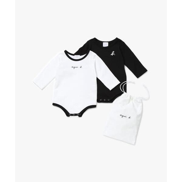 ※このアイテムは返品・交換対象外商品です。ZOZO問い合わせ番号:101200884ショップ:agnes b.，アニエスベーブランド:agnes b.，アニエスベー商品名:ベビー ロゴ コットン 長袖 ボディスーツ 2枚組カテゴリ:ママ＆ベ...