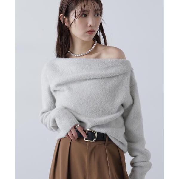 『タイムセール実施中』ZOZO問い合わせ番号:101201887ショップ:FREE'S MART，フリーズマートブランド:FREE'S MART，フリーズマート商品名:◆〈ＭＦＭ〉シャギーオフショルドレープネックニットカテゴリ:トップス&g...