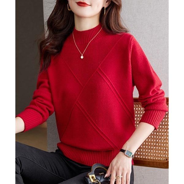 『タイムセール実施中』ZOZO問い合わせ番号:101202068ショップ:Bonjour Sagan，ボンジュールサガンブランド:ONEP STAR，ワンピスター，Bonjour Sagan，ボンジュールサガン商品名:幾何学編みハイネックニ...