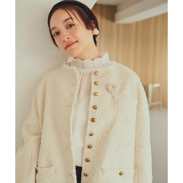 ZOZO問い合わせ番号:101207258ショップ:PUAL CE CIN，ピュアルセシンブランド:PUAL CE CIN，ピュアルセシン商品名:アソート ツイードノーカラージャケットカテゴリ:ジャケット/アウター>ノーカラージャケッ...