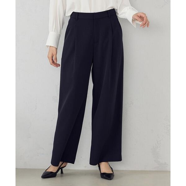 ZOZO問い合わせ番号:101233550ショップ:COMME CA ISM，コムサイズムブランド:COMME CA ISM，コムサイズム商品名:【宮城舞さん着用】【セットアップ対応】ポリエステルツイル タックワイドパンツカテゴリ:パンツ&...