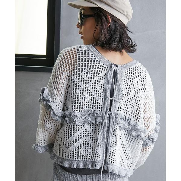 『セール実施中』参考価格：6，590円発売時期：2024年06月コンディション：A（使用感なし）数回使用した程度で使用感が感じられないアイテム参考商品名：＜大きいサイズ＞ 前後2WAY透かし編みニット GEVS.参考品番：AWD0124C0...