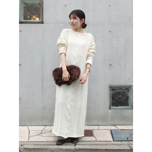 ZOZO問い合わせ番号:101264275ショップ:Ungrid，アングリッドブランド:Ungrid，アングリッド商品名:ブークレレーシーニットワンピースカテゴリ:ワンピース/ドレス>ワンピースブランド品番:112560392101素...