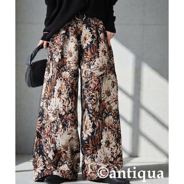 ZOZO問い合わせ番号:101276022ショップ:antiqua，アンティカブランド:antiqua，アンティカ商品名:大柄 ジャガード ワイドパンツカテゴリ:パンツ>その他パンツブランド品番:PY-00825素材:ポリエステル80...