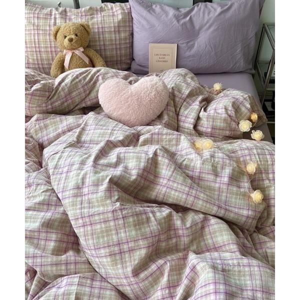『セール実施中』ZOZO問い合わせ番号:101276054ショップ:Teem Store，チームストアブランド:pyornim，ピョルニム商品名:【26年春夏新作】タータンチェック ベッドカバー4点セットカテゴリ:インテリア>寝具ブラ...