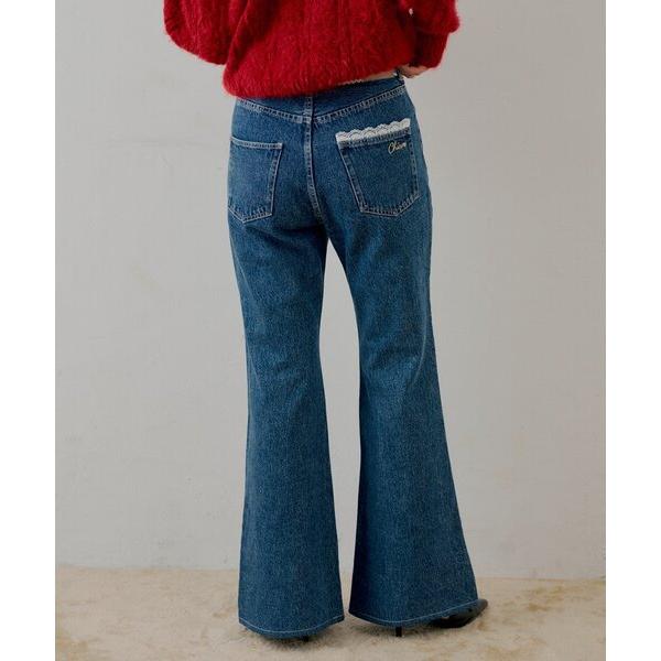 ZOZO問い合わせ番号:101284909ショップ:Chico，チコブランド:Chico，チコ商品名:レースデザインフレアデニムカテゴリ:パンツ>デニムパンツブランド品番:CHZ1052503A0001素材:本体：綿100％ 皮革部分...
