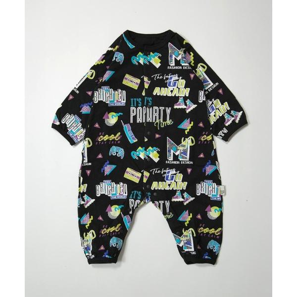 ※このアイテムは返品・交換対象外商品です。ZOZO問い合わせ番号:101285859ショップ:MAKE YOUR DAY，メイクユアデイブランド:MAKE YOUR DAY，メイクユアデイ商品名:レトロなネオンサイン総柄前開きカバーオールカ...